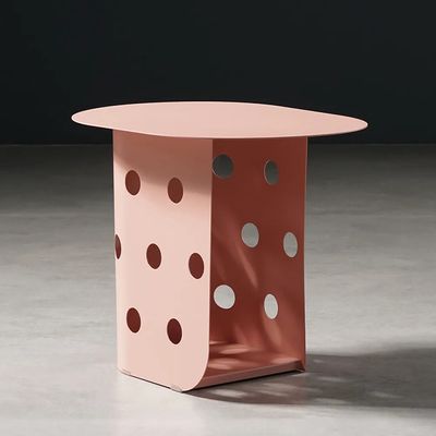 Pink Side Table with Storage-Homary