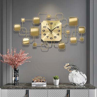 Style A 3D Geometric Square Design Modern Classic Golden Metal Wall ...