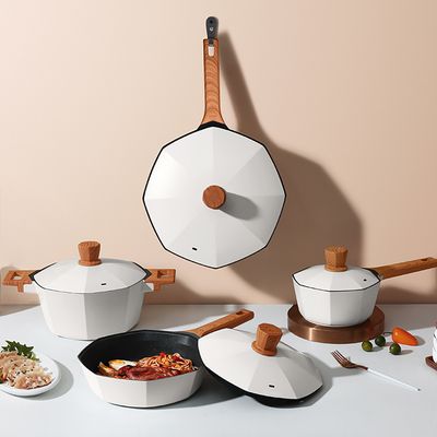 8 Pieces Aluminum Nonstick Cookware Set Octangle Cookware Set in ...