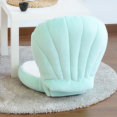 Upholstery Green Kids Beanbag Kid Chair Shell Shape Fabric and Foam-Homary