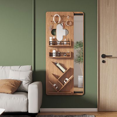 Modern Full Length Large Wall Mirror with Mekeup & Jewelry & Shelf ...