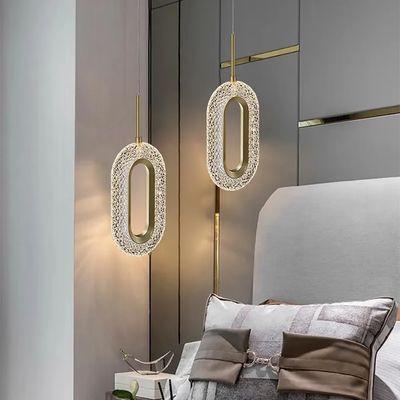 Ovated Gold Ring Pendant Light 1-Light LED Lighting with Adjustable ...