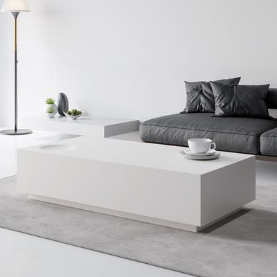 Modern White Coffee Table with Storage Rectangular Coffee Table with ...