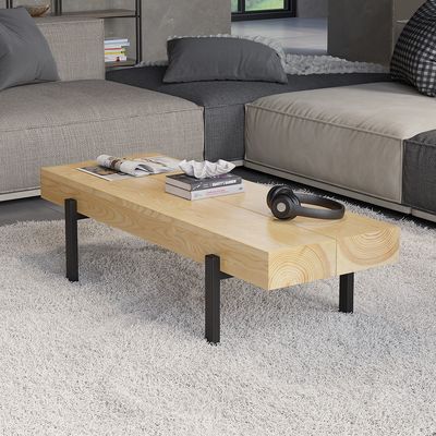 1000mm Rustic Natural Rectangular Coffee Table Small Narrow Cocktail ...