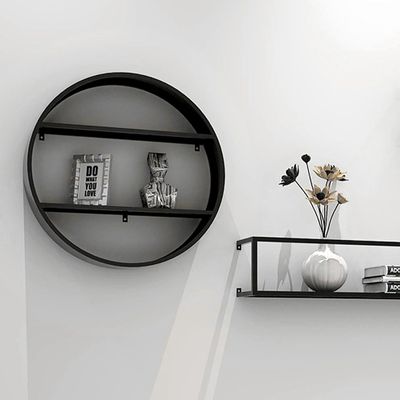 Modern Round Wall-Mounted Shelving in Metal-Homary