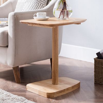 Farmhouse Wood End Table Small Rustic Wooden Side Table in Natural ...