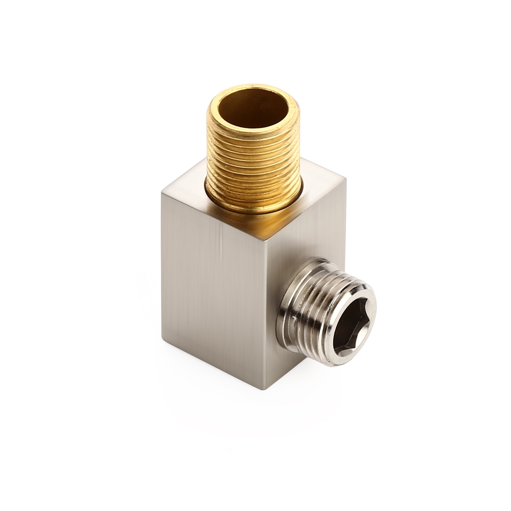 Solid Brass Square Shower Wall Supply Elbow for Hand Shower in Brushed ...