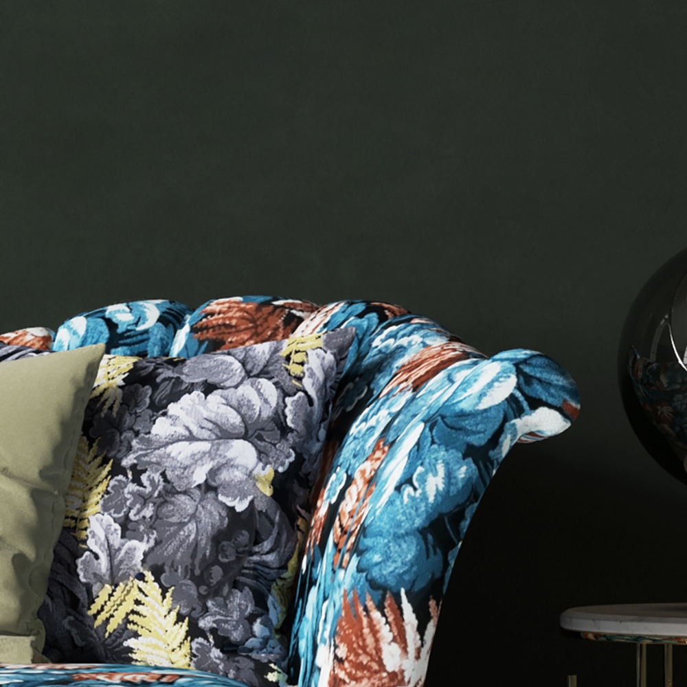 Tropical Style Couch Leaf Pattern Sofa for 3-Seaters - Living Room ...