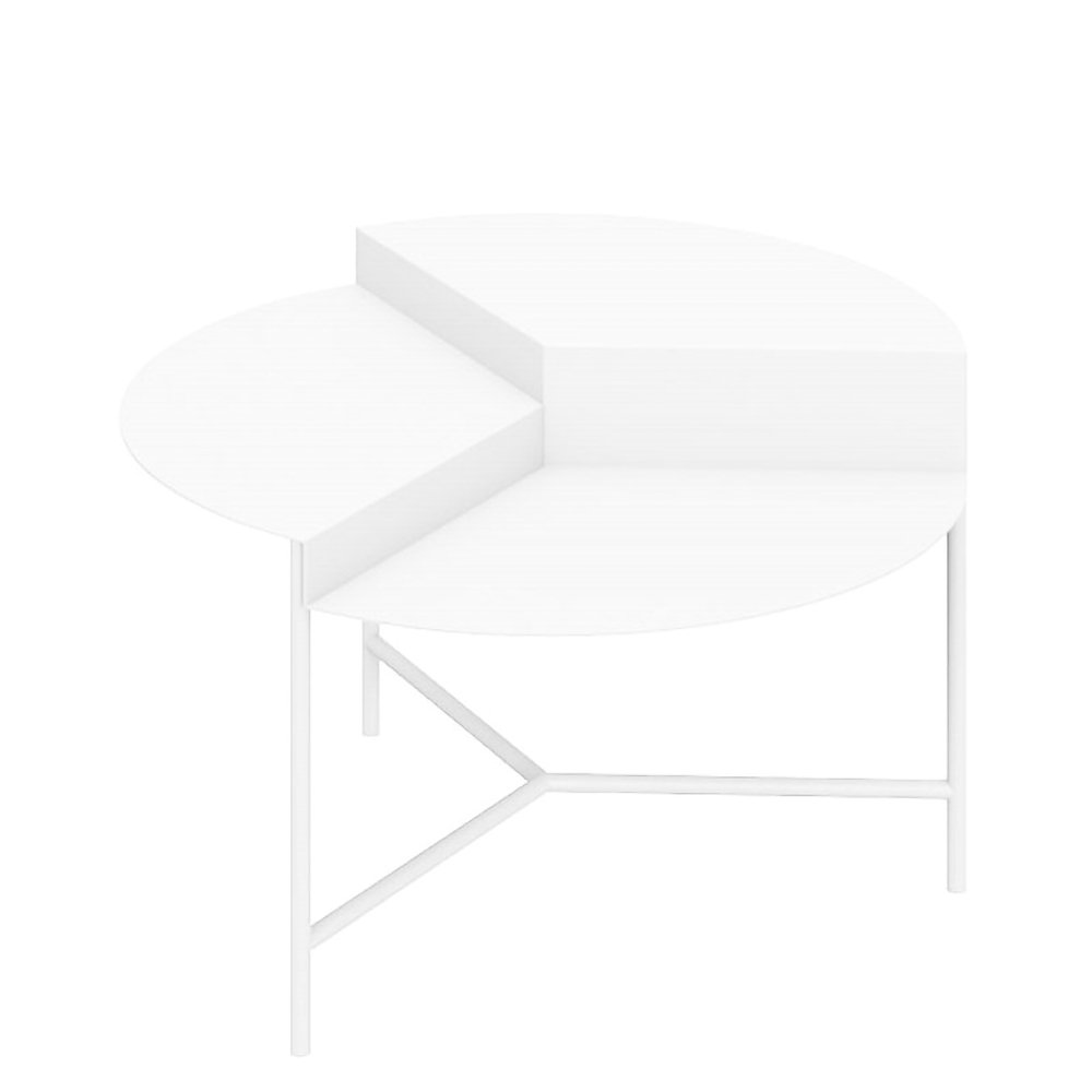 Modern Unique Design White Metal Coffee Table-Homary