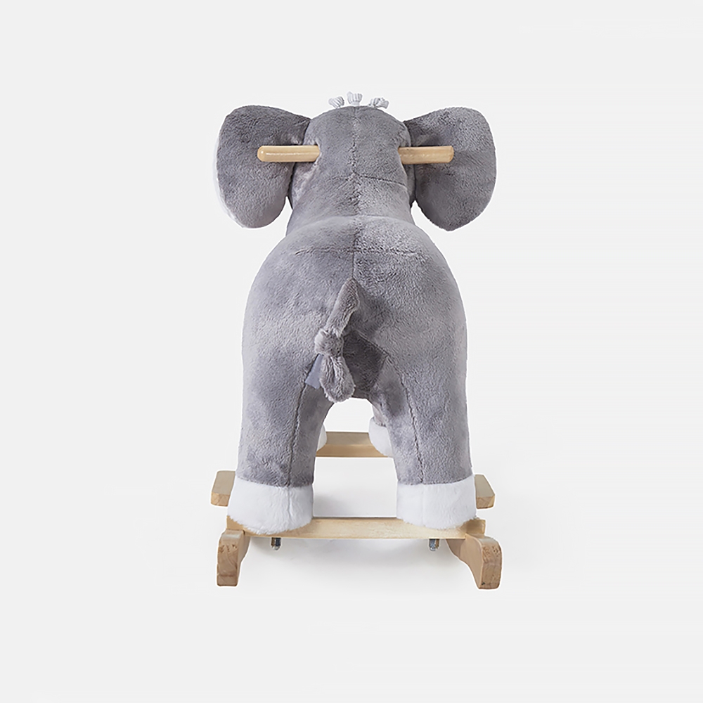 Gray Upholstery Kids Rocking Chair Animal Design-Homary