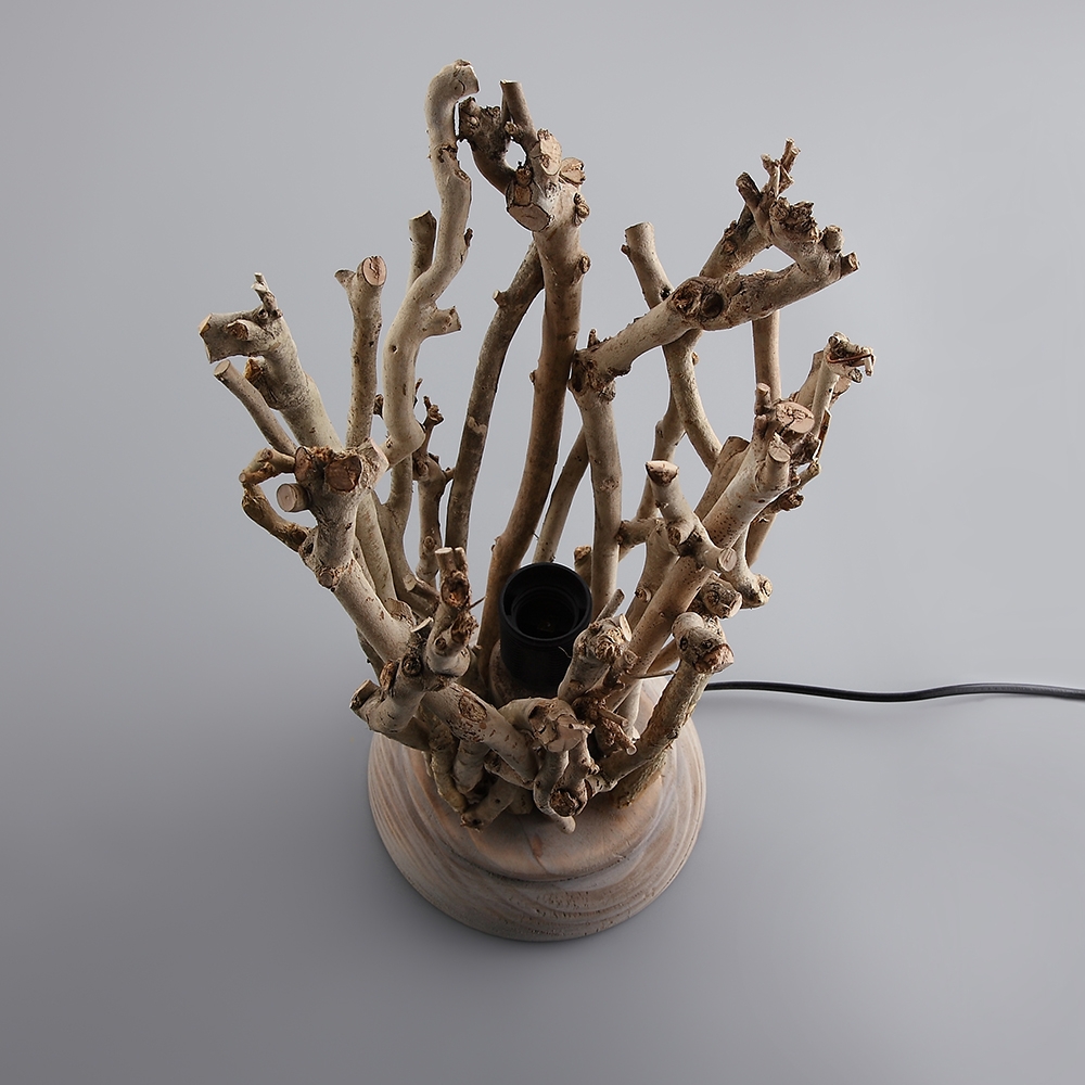 Rustic Handmade Natural Tree Branches 1-Light Twig Table Lamp with ...