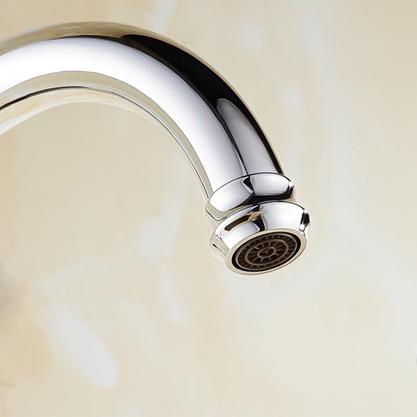 Classic Gooseneck White Single Porcelain Handle Kitchen Faucet in Solid ...