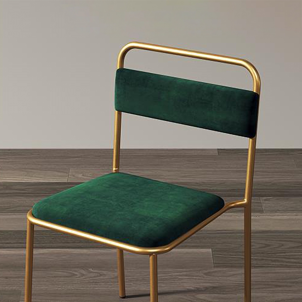 Modern Green Upholstered Dining Chair Armless Dinging Chair Set of 2 in ...