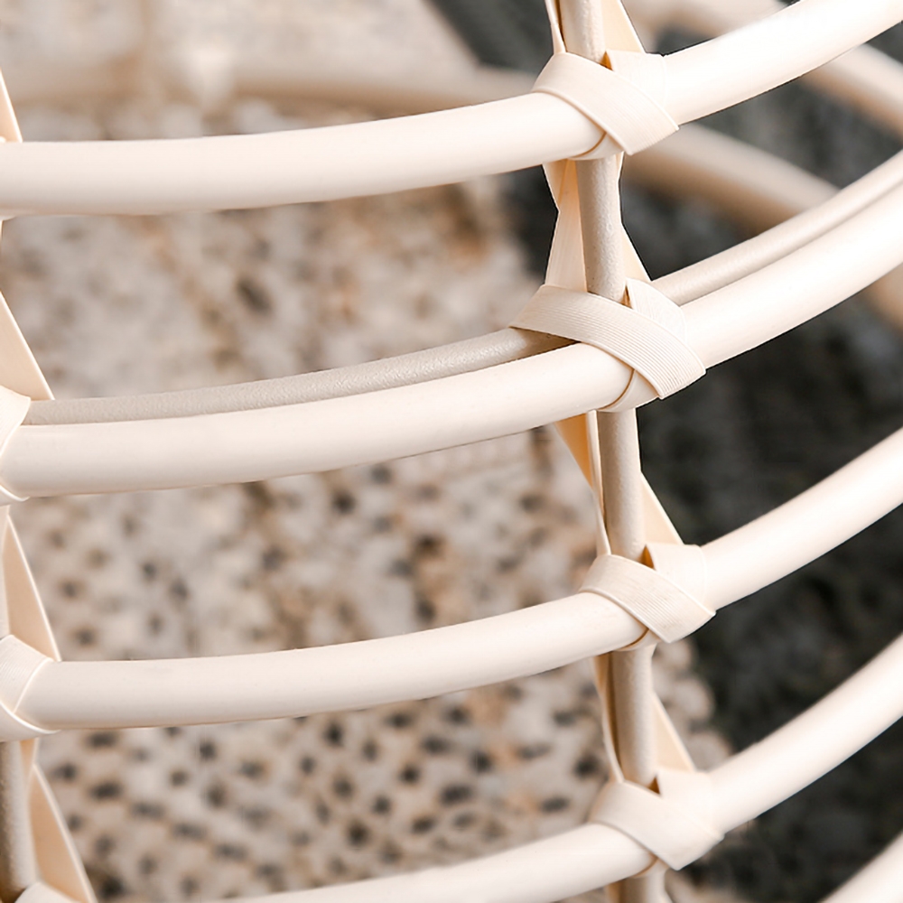 White Round End Table Modern Side Table-Homary