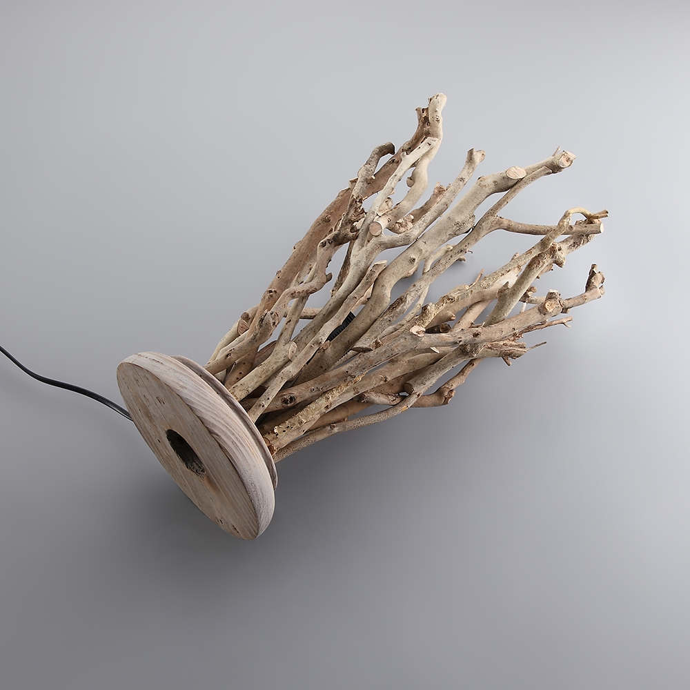 Rustic Handmade Natural Tree Branches 1-Light Twig Table Lamp with ...