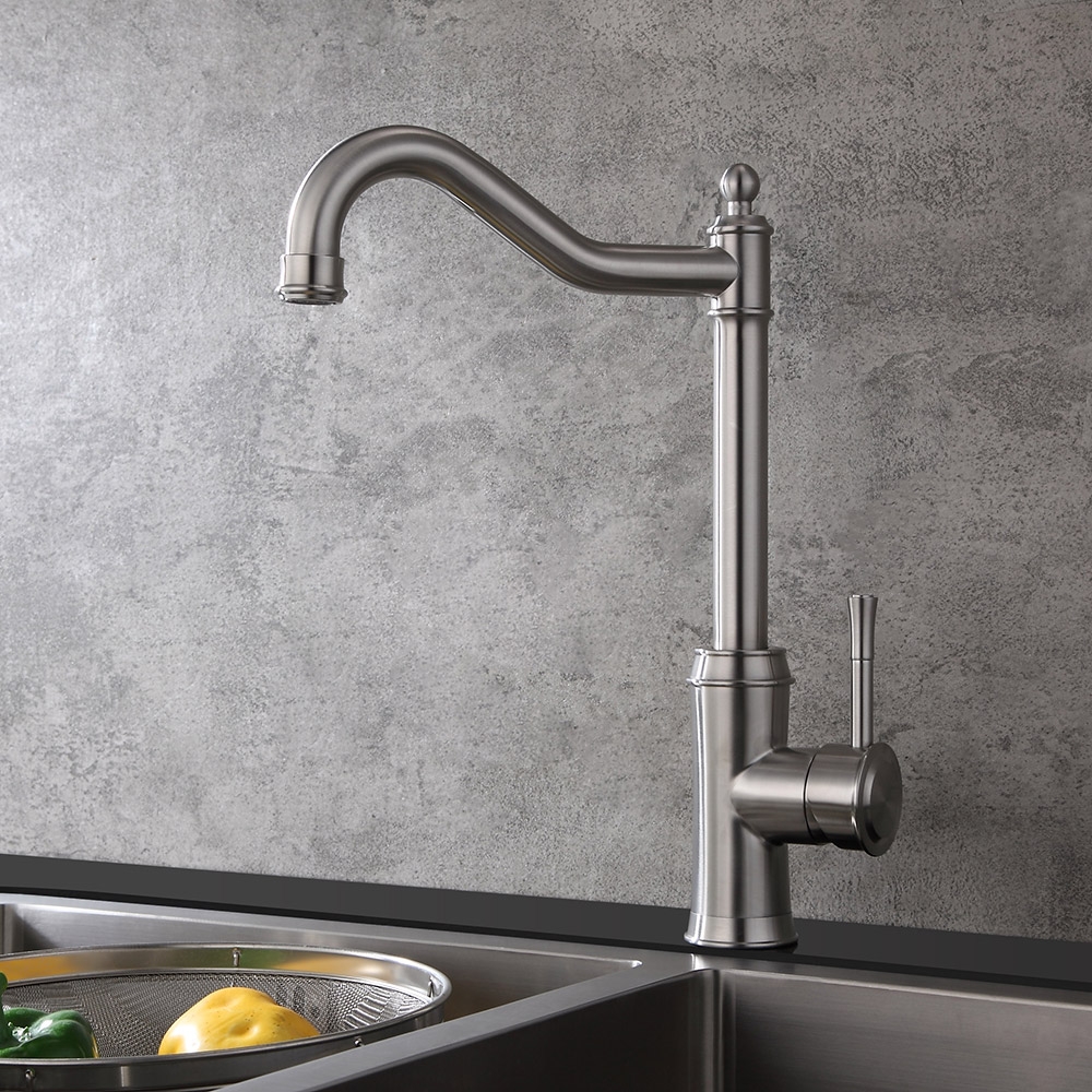 Classic Single Lever Handle Monobloc Stainless Steel Kitchen Tap in ...