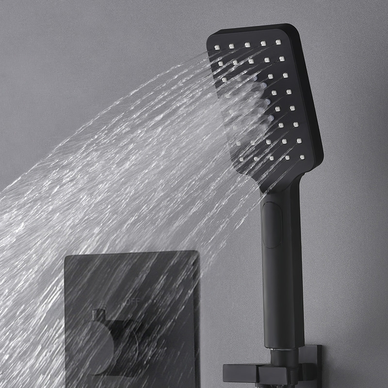 Thermostatic Matte Black Shower System 20" Large Rainfall Shower Head ...