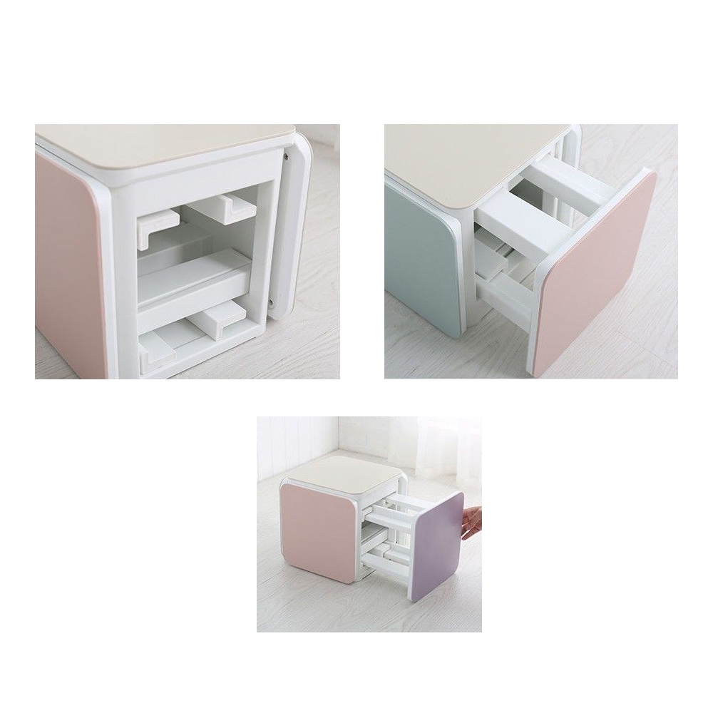 Cube Plastic Ottoman with Exquisite Design Stool Modern Style Stool