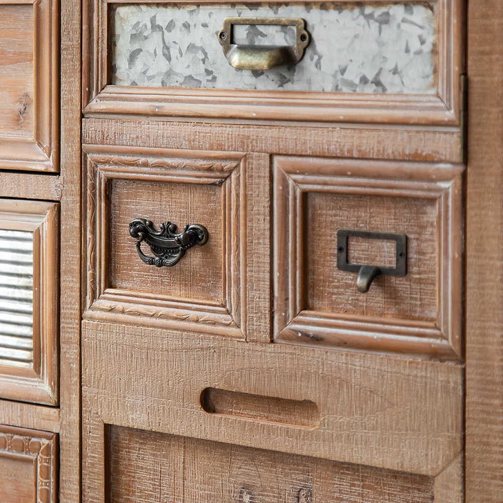 1200mm Rustic Sideboard Buffet Natural Buffet Table with 2 Doors & 3 ...