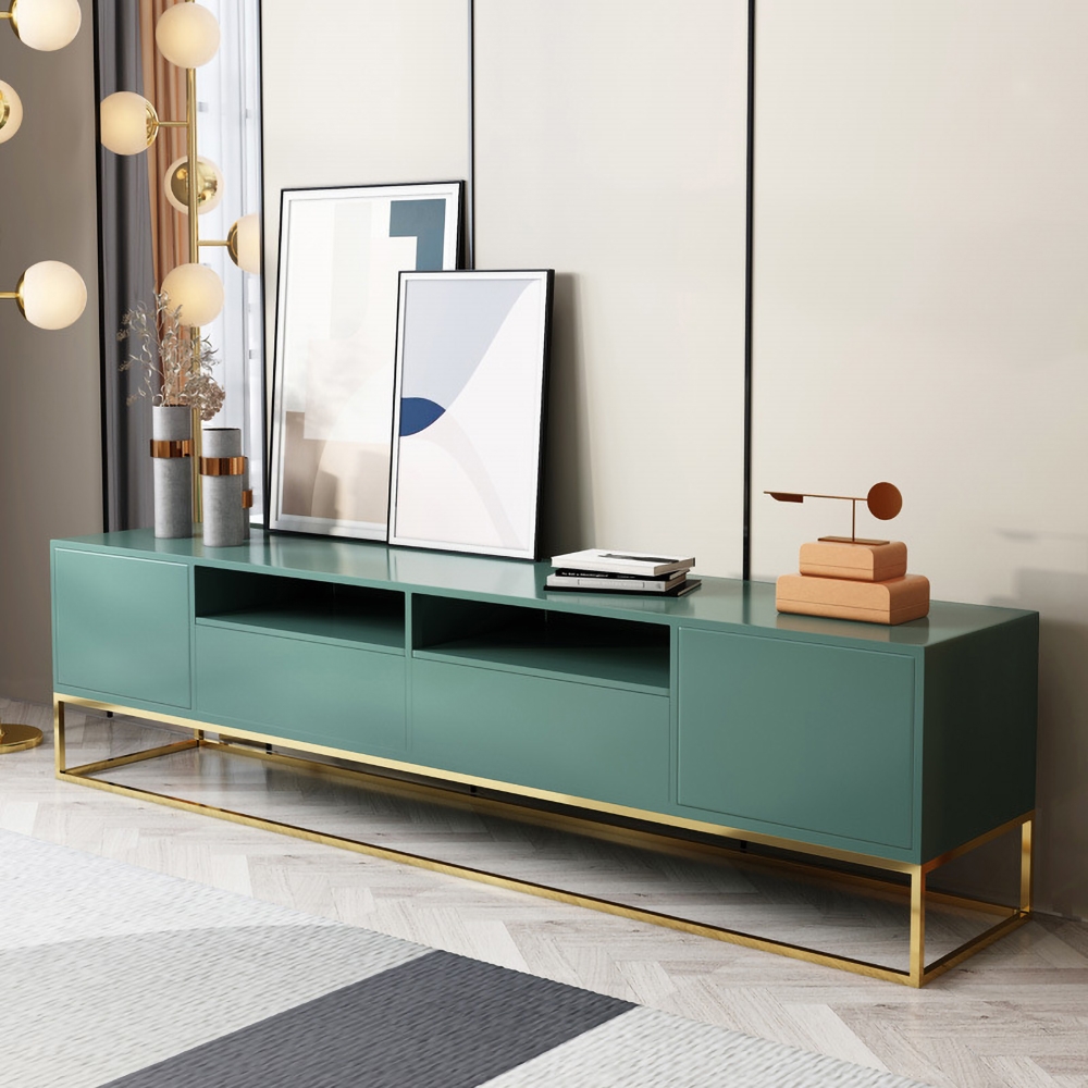 Green TV Stand with Drawers & Doors & compartments Media Console for ...