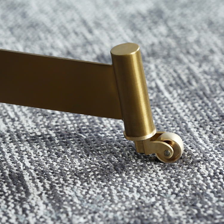 Stylish Gold Coffee Table Medium Round Rolling Side Table with Wheels ...