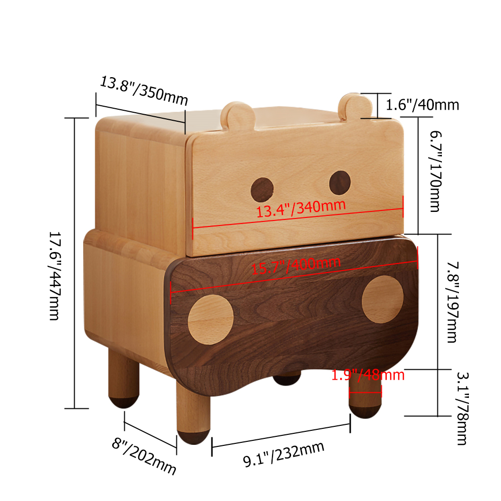 Kid Nightstand Cute Creative Bedside Table for Kid's Bedrooms Solid ...