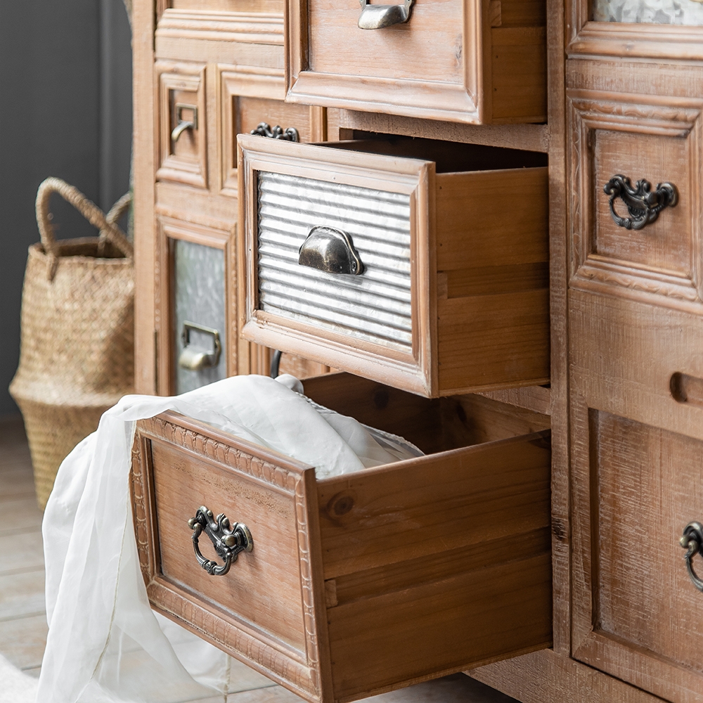 1200mm Rustic Sideboard Buffet Natural Buffet Table with 2 Doors & 3 ...