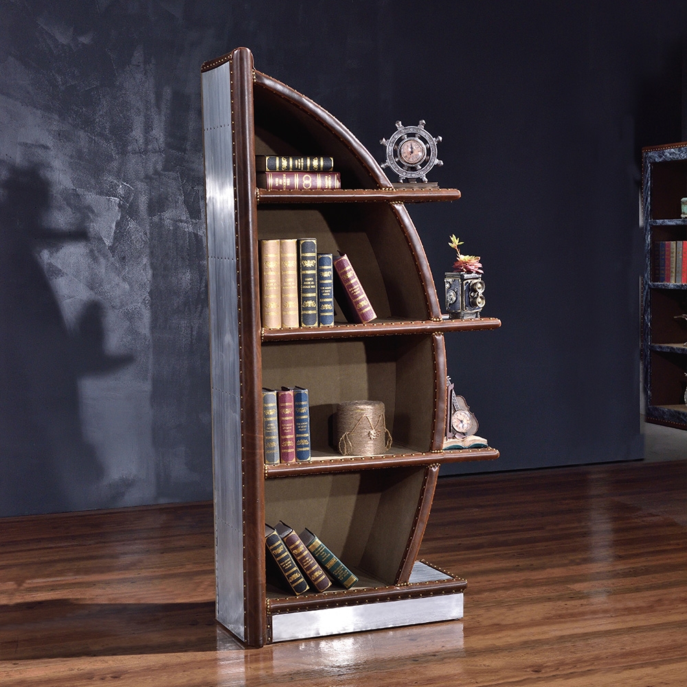 Medieval Sailboat Boat Bookshelf 4-Tiered Shelving-Homary