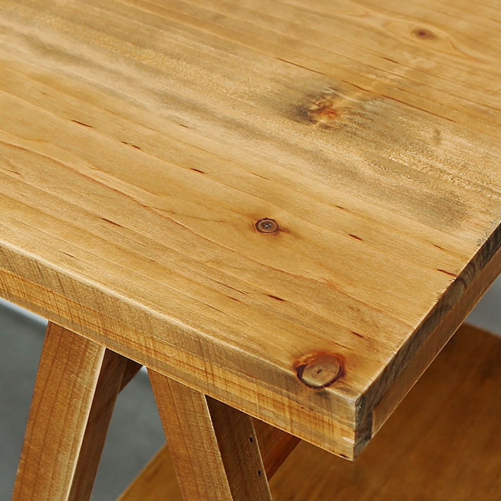 47.2" Rectangular Wooden Desk with Shelf Foldable Writing Desk-Homary