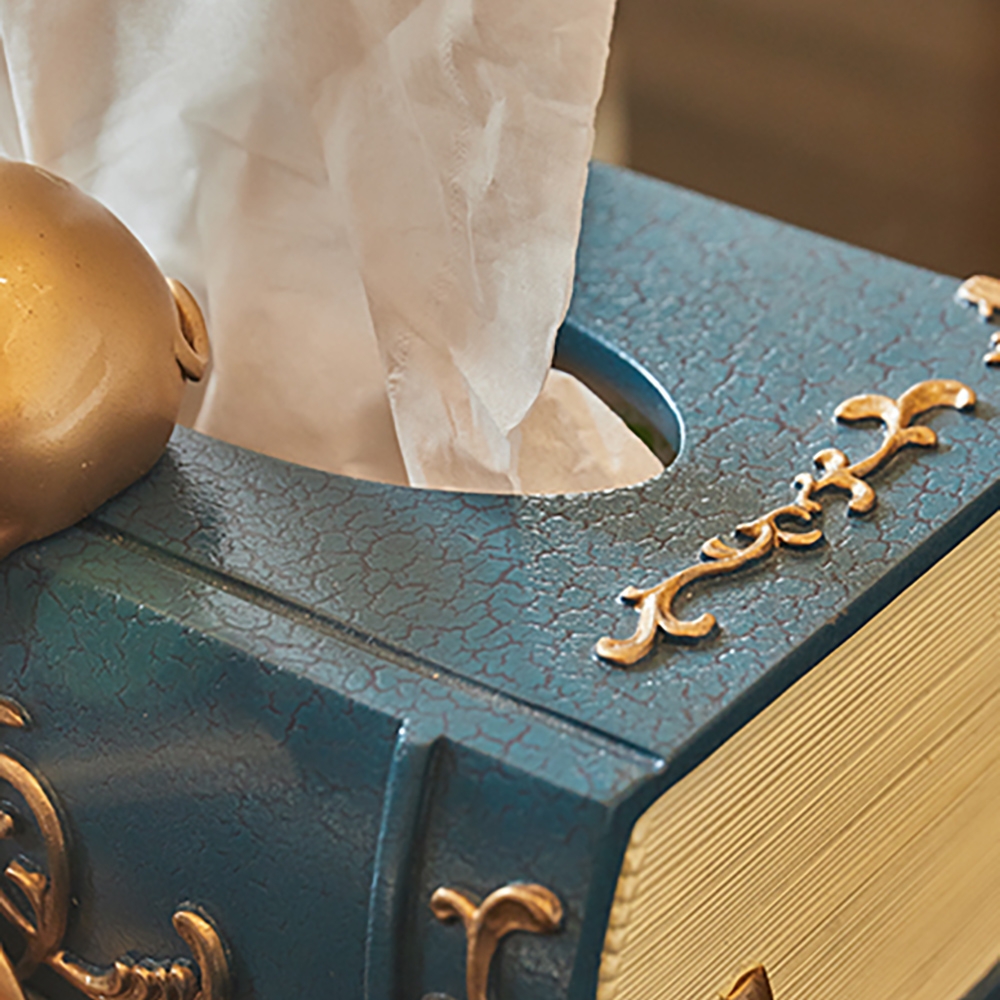 Contemporary Decor Book-Shaped Elephant Tissue Box Cover-Homary