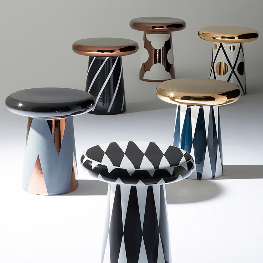 Style D Geometric Figure Round Stool Ottoman Stool-Homary