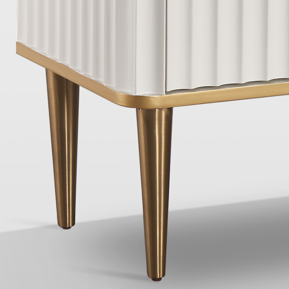 Contemporary Off White Buffet 3-Door Light Luxury Sideboard Gold Finsh ...