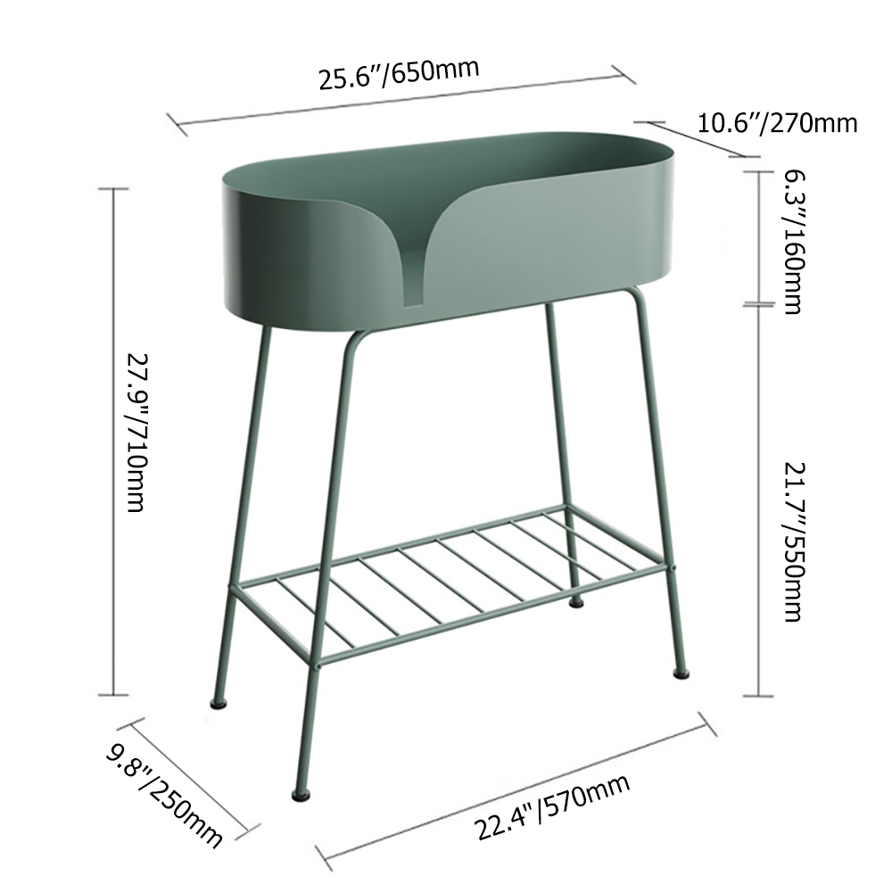 Contemporary Freestanding Plant Stand in Green-Homary