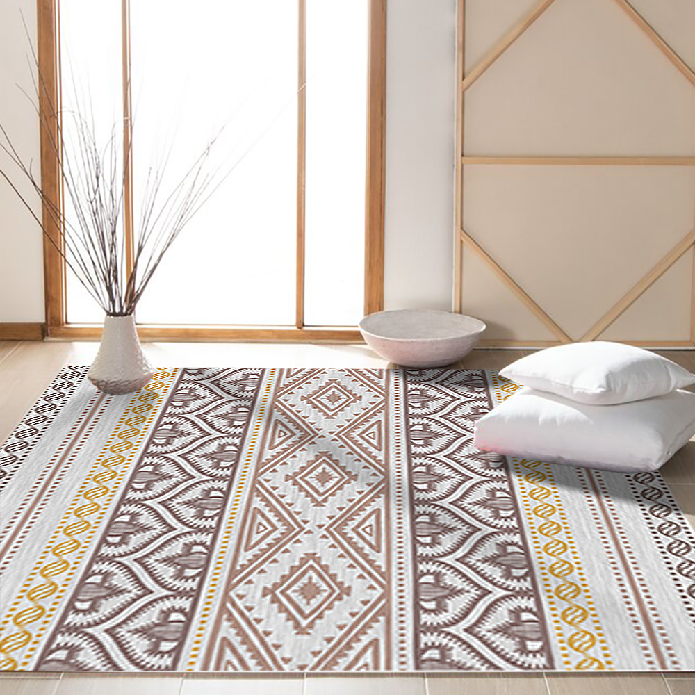 3000 mm × 4000 mm Nordic Bohemian Beige & Hasel & Gelb Rechteck Teppich ...