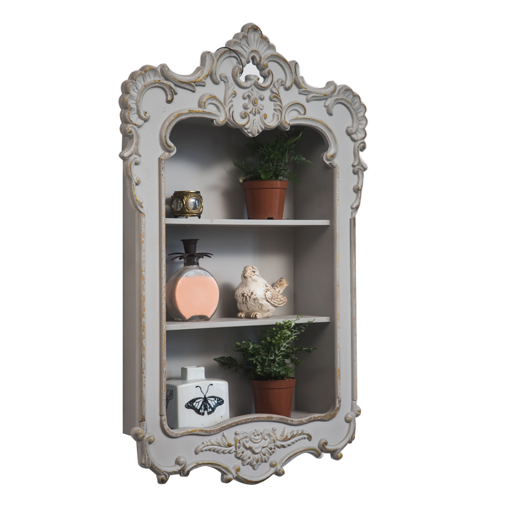 Medieval Wall-Mounted Shelving in Wood-Homary