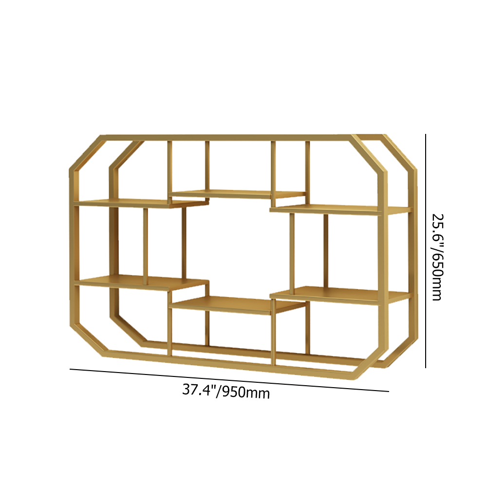 Modern Geometry 6-Tiered Floating Shelves for Study in White-Homary