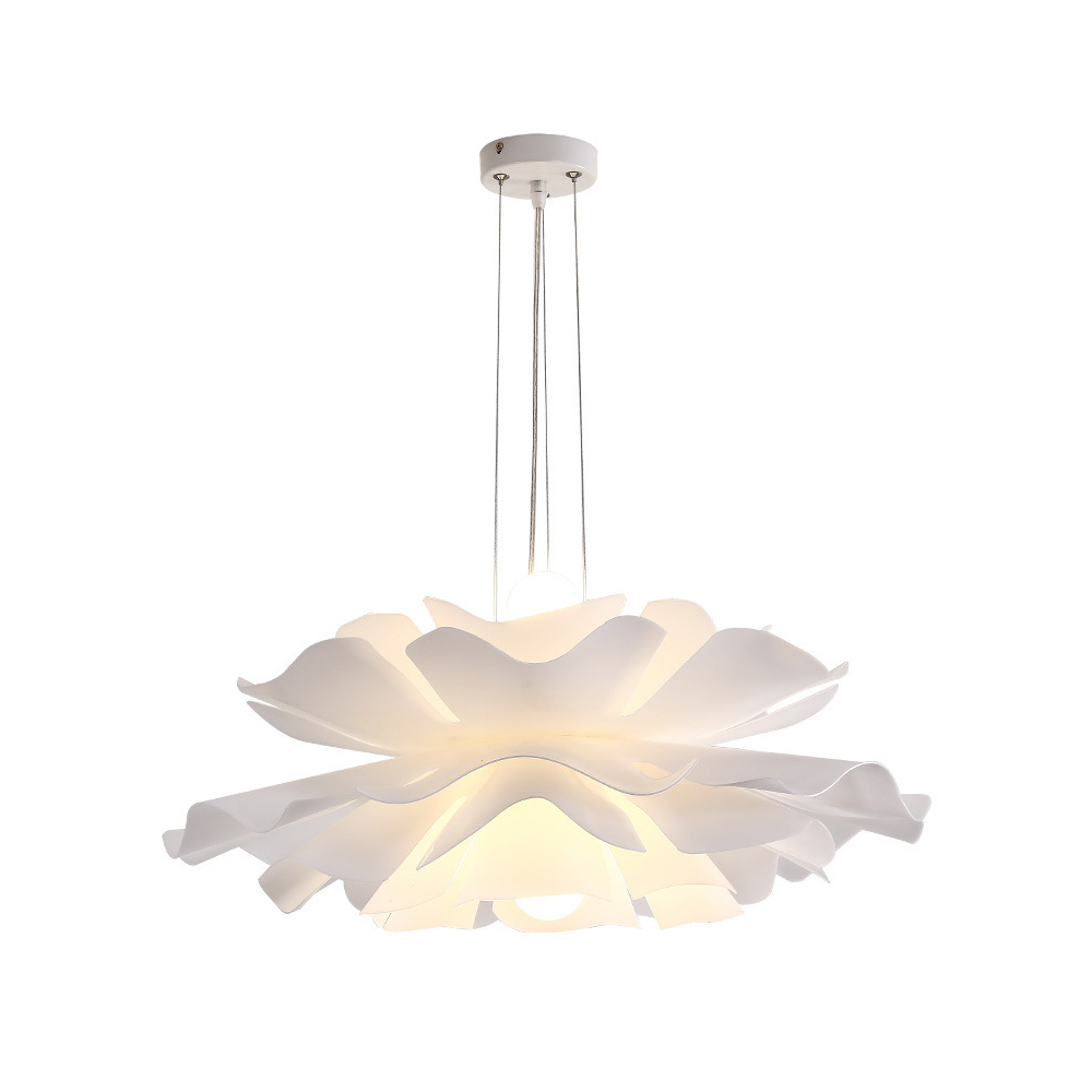 White Acrylic Pendant Light Chandelier in Flower Shape-Homary