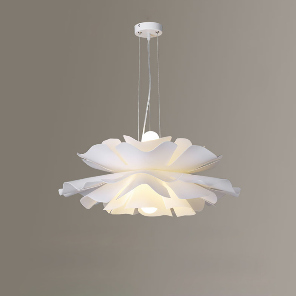 White Acrylic Pendant Light Chandelier in Flower Shape-Homary