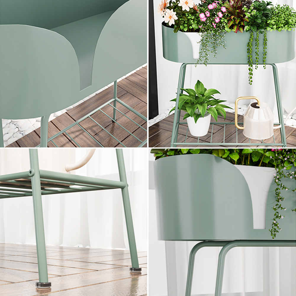 Contemporary Freestanding Plant Stand in Green-Homary