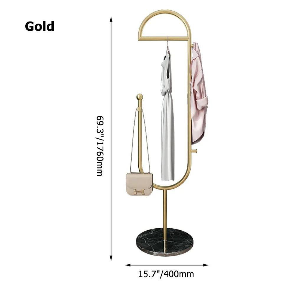 Modern Freestanding Metal Cloth Rack with Rail-Homary