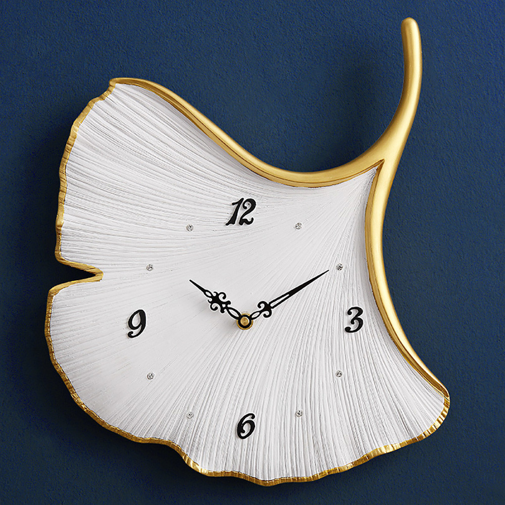 Modern Ginkgo Leaves Resin Dial Personalized Wall Clock Home Decor Art ...
