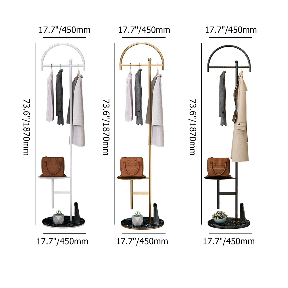 Modern Freestanding Metal Cloth Rack with Table-Homary
