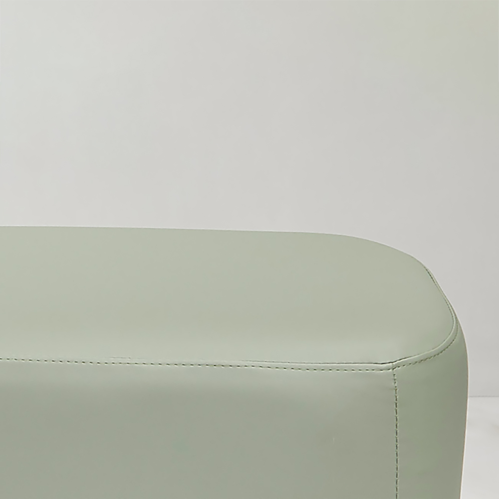 Green Bench Upholstered Rectangular Modern Bench Metal in Gold-Homary