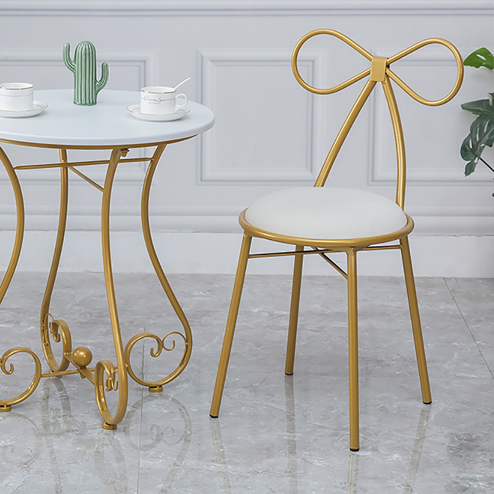 White Butterfly Accent Chair Leather Upholstered Chair Gold Finish Legs ...