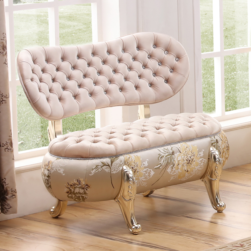 Modern Tufted Velvet Embroidered Upholstered Sofa 2-Seater Sofa