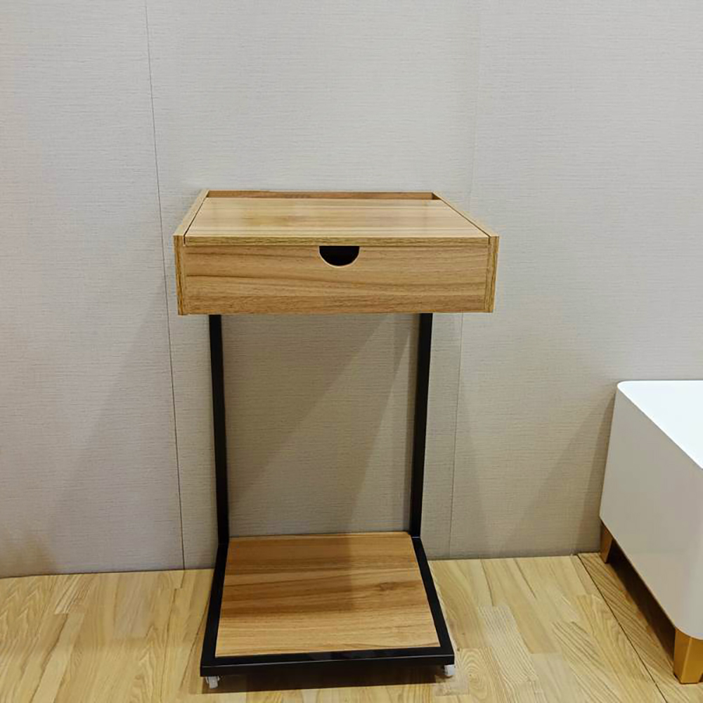 Walnut Makeup Vanity Flip Top Mirror Multifunctional Table with 1 Shelf ...