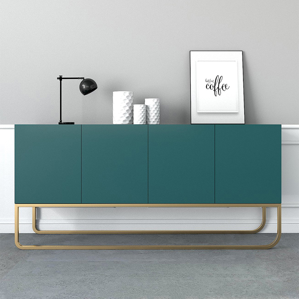 63" Modern Green Sideboard Buffet Kitchen Buffet Cabinet with 4 Doors ...