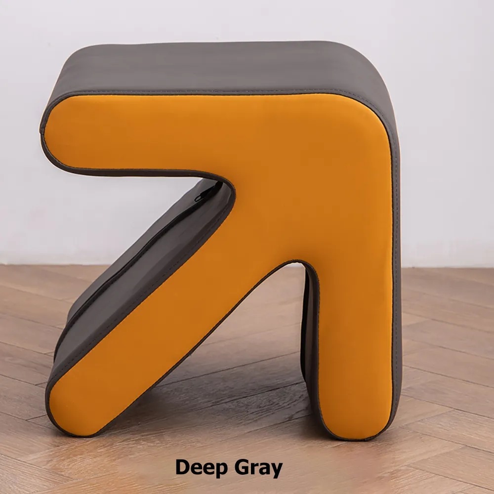 Arrow Ottoman PU Leather Upholstered Ottoman Stool-Homary
