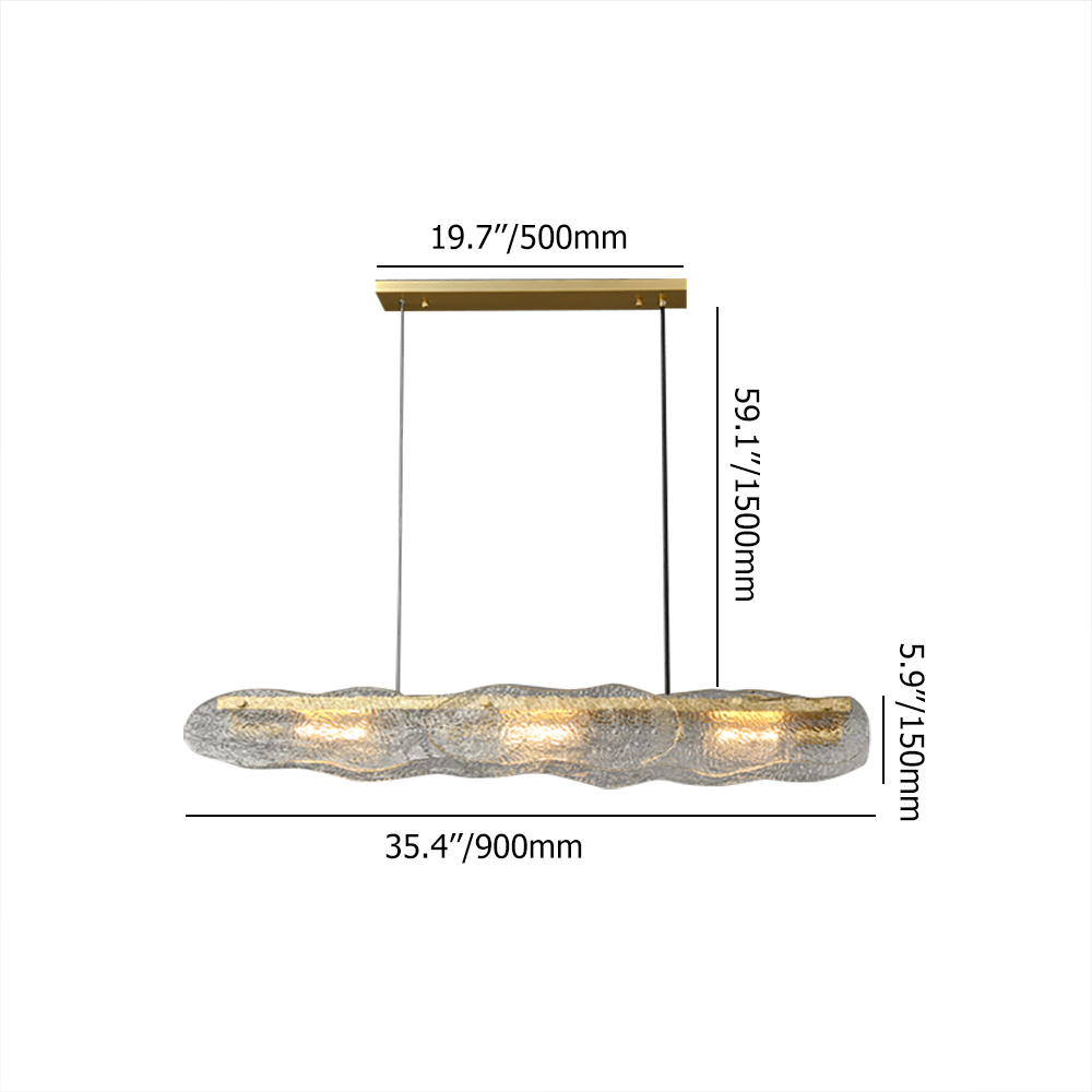 Postmodern Wave Shaped Glass Pendant Light Kitchen Island Light-Homary