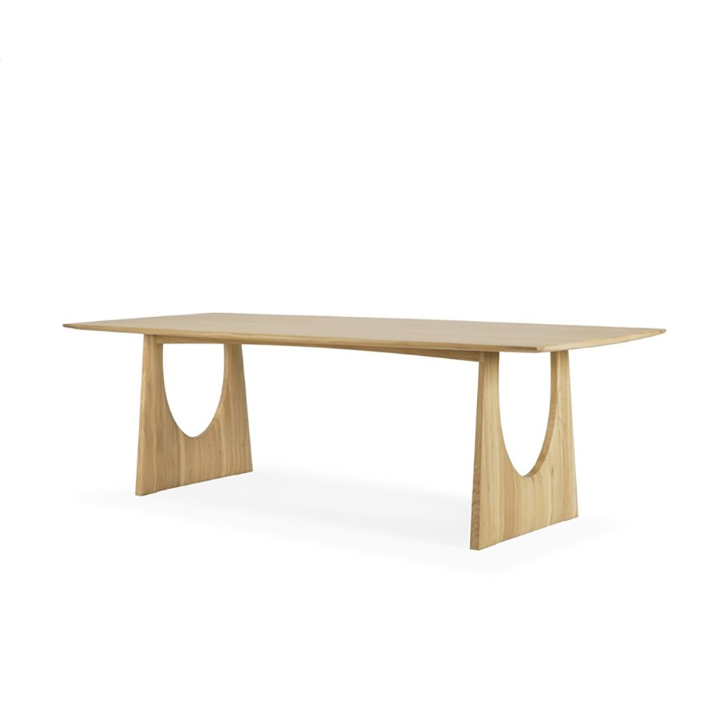 Rectangular Farmhouse Natural Wood Dining Table-Homary